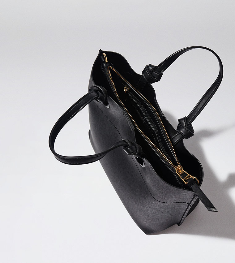 Buy Parfois Zippered Tote Bag With Coin Purse In Black | 6thStreet UAE