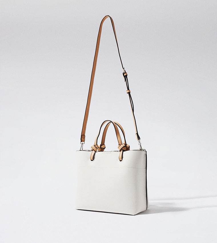 Buy Parfois Zippered Tote Bag With Coin Purse In Ecru | 6thStreet UAE