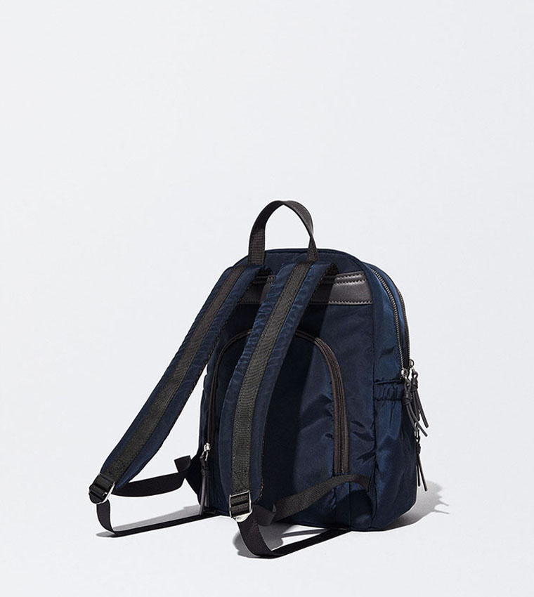 Buy Parfois Zippered Backpack With Charm In Navy | 6thStreet UAE