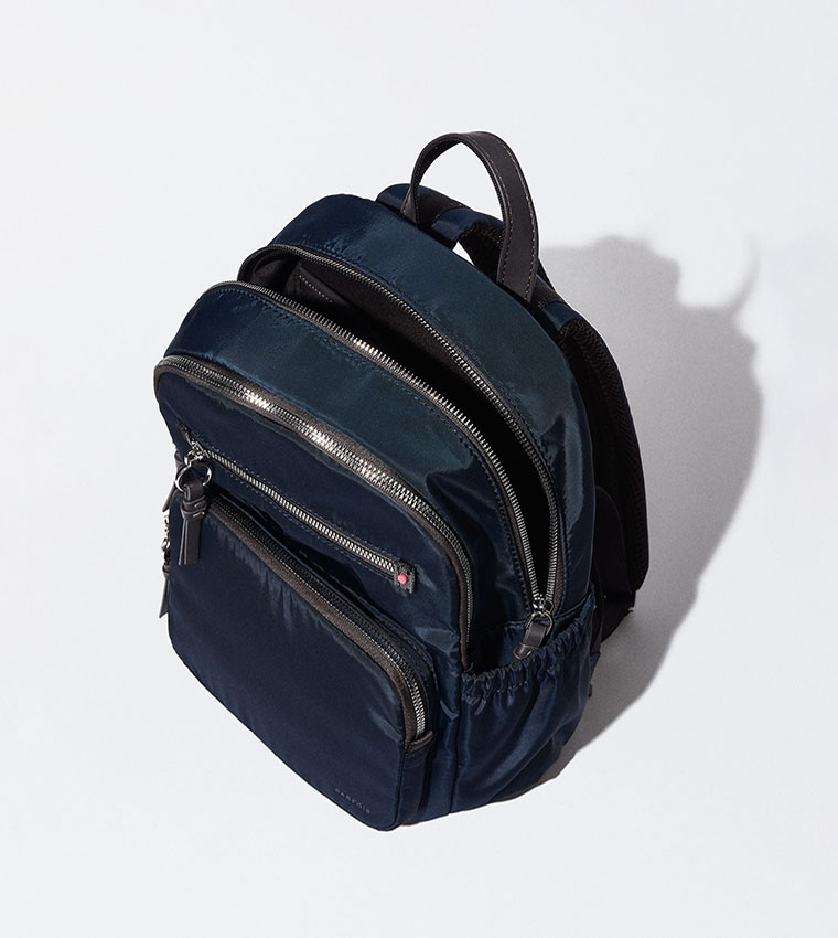 Buy Parfois Zippered Backpack With Charm In Navy | 6thStreet UAE