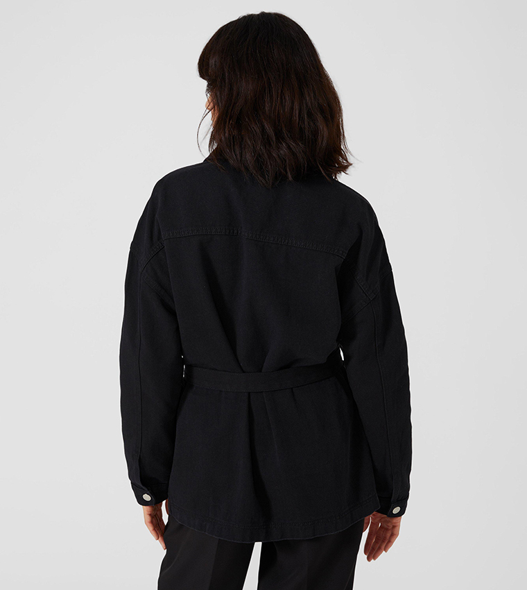 Buy Principles Denim Belted Shacket In Black | 6thStreet Kuwait