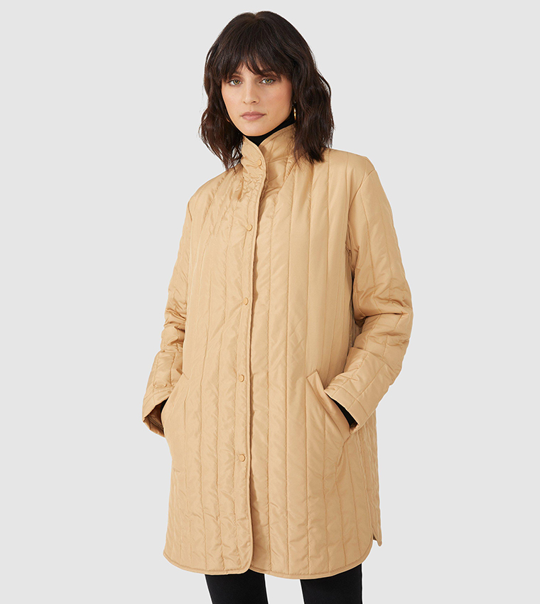 Buy Principles Mid Length Lightweight Padded Coat In Brown | 6thStreet ...