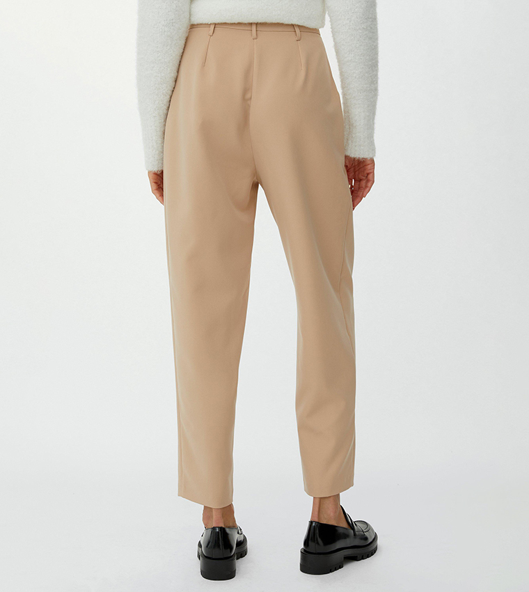 Buy Principles Pocket Front Barrel Leg Trousers In Beige | 6thStreet UAE