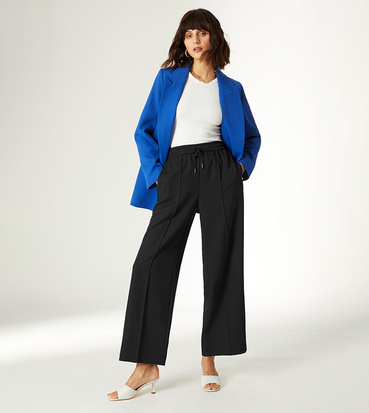 Buy Principles Wide Leg Tailored Trousers In Black | 6thStreet UAE