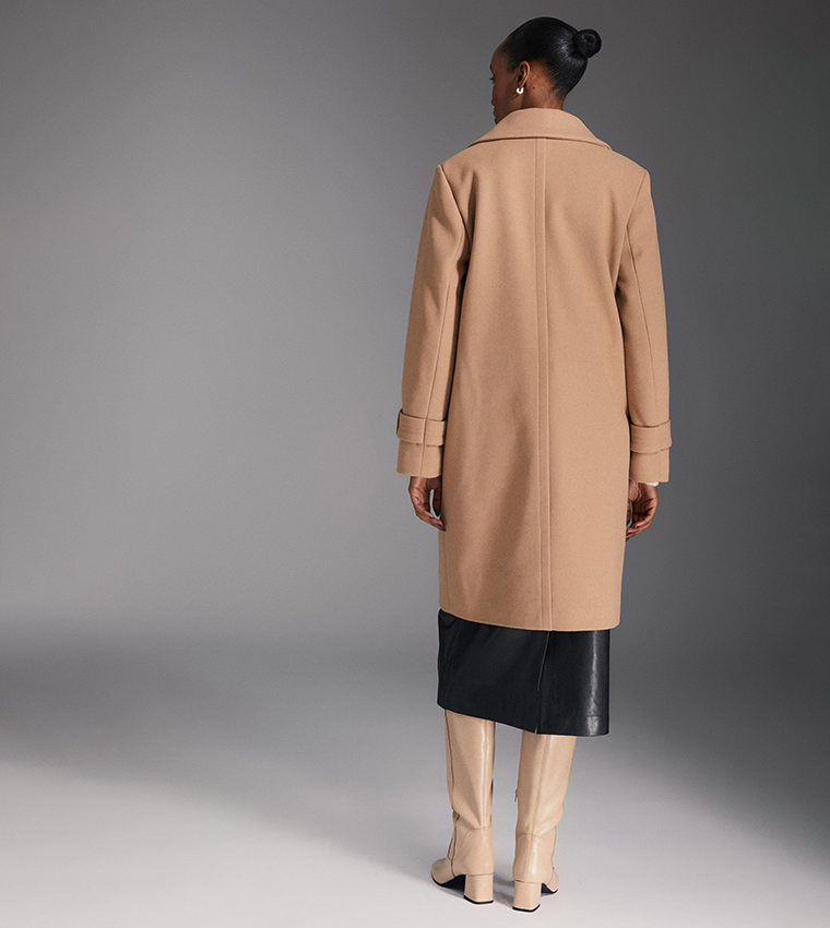 Buy Principles Double Breasted Cuff Detail Coat In Beige | 6thStreet Kuwait