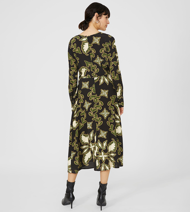 Buy Principles Floral Print Tie Neck Midi Dress In Multiple Colors