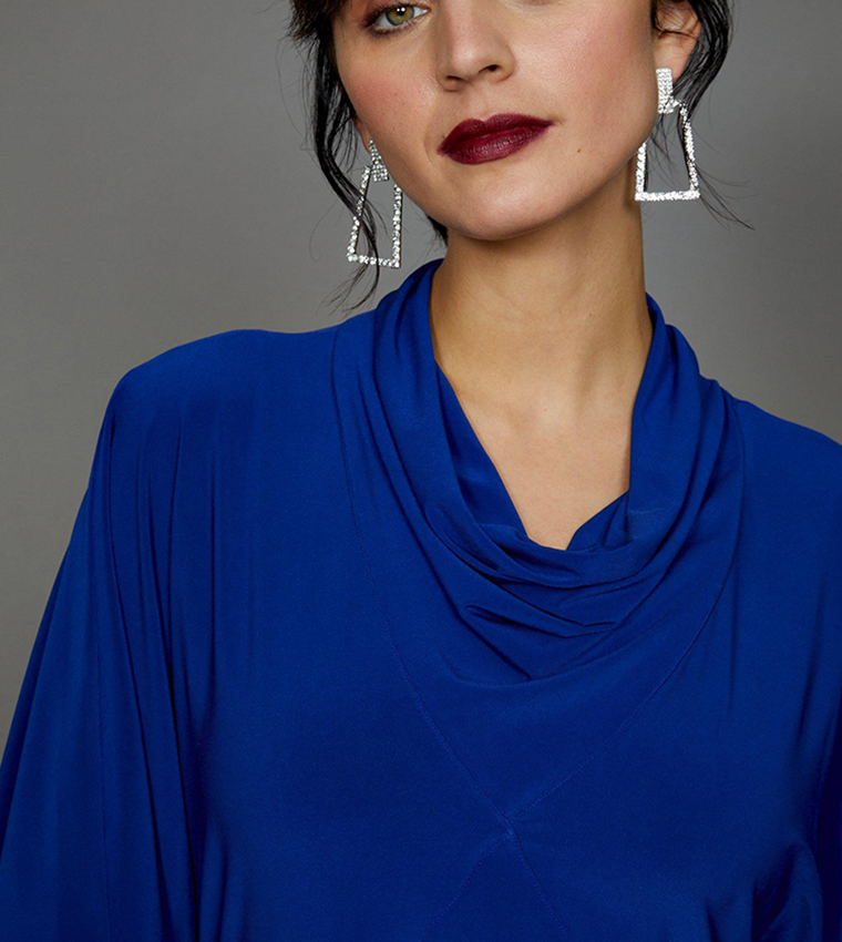 Buy Principles Cowl Neck Jersey Midi Dress In Blue | 6thStreet Kuwait