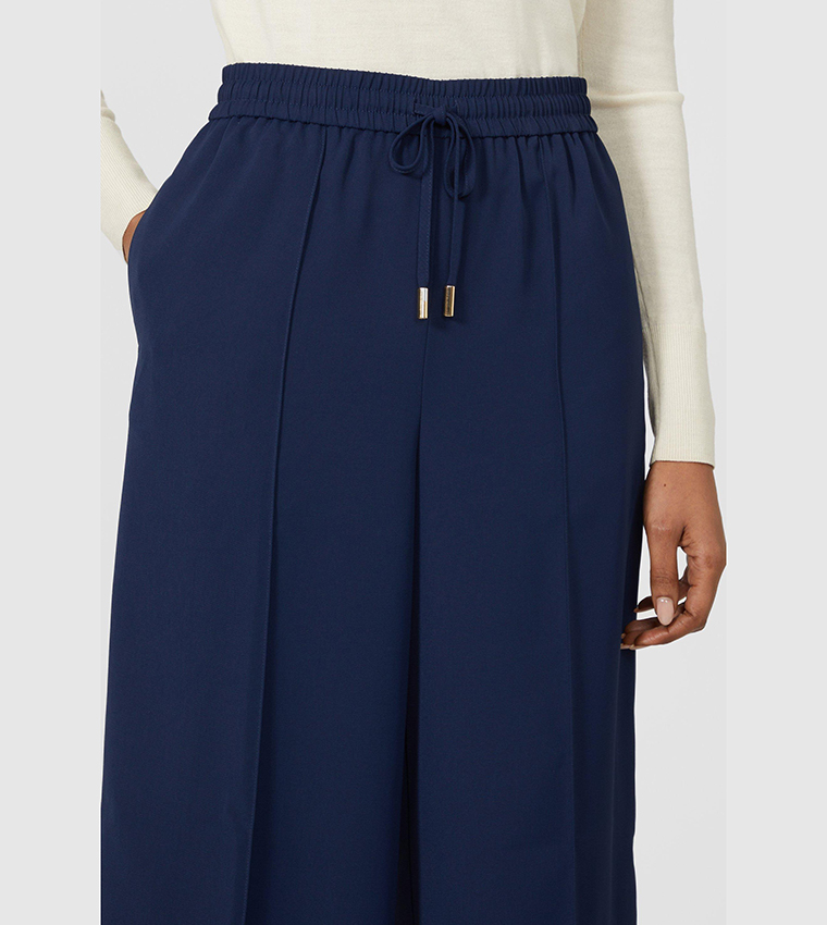 Buy Principles Wide Leg Tailored Trousers In Navy | 6thStreet Kuwait