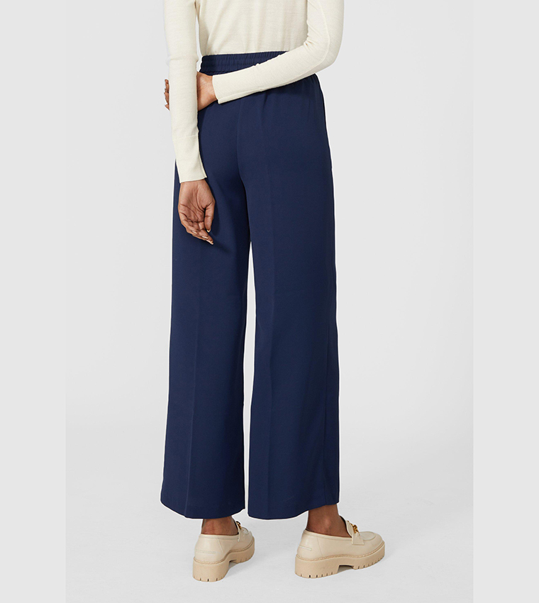 Buy Principles Wide Leg Tailored Trousers In Navy | 6thStreet Kuwait
