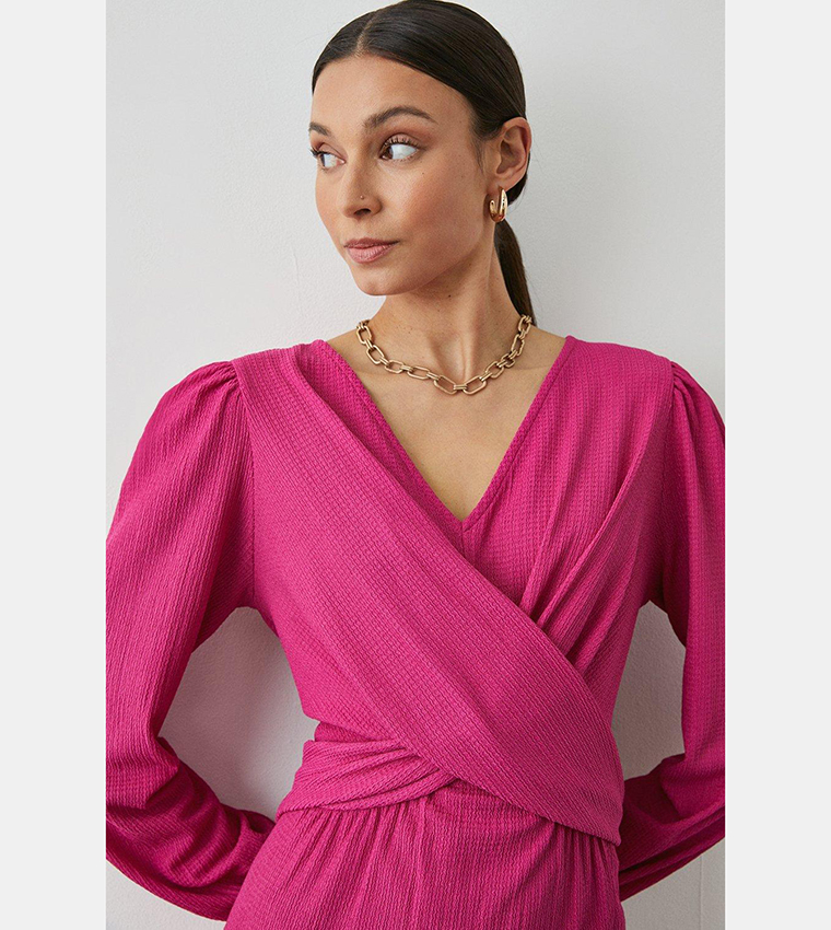 Buy Principles Pink Twist Front Jersey Midi Dress In Pink | 6thStreet Qatar