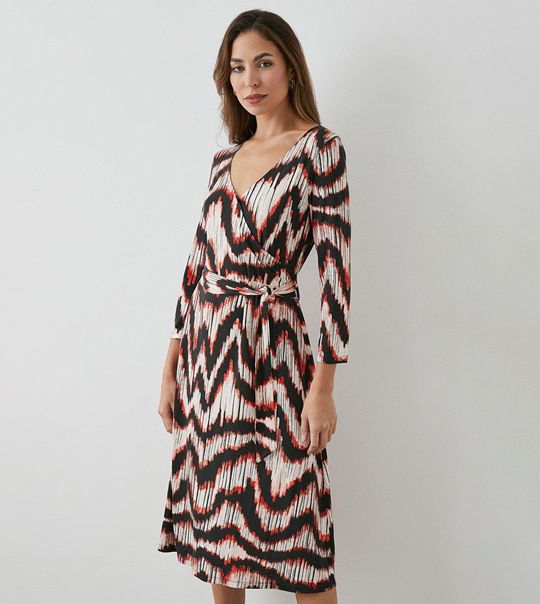 Buy Principles Ikat Wrap Midi Dress In Multiple Colors | 6thStreet Bahrain