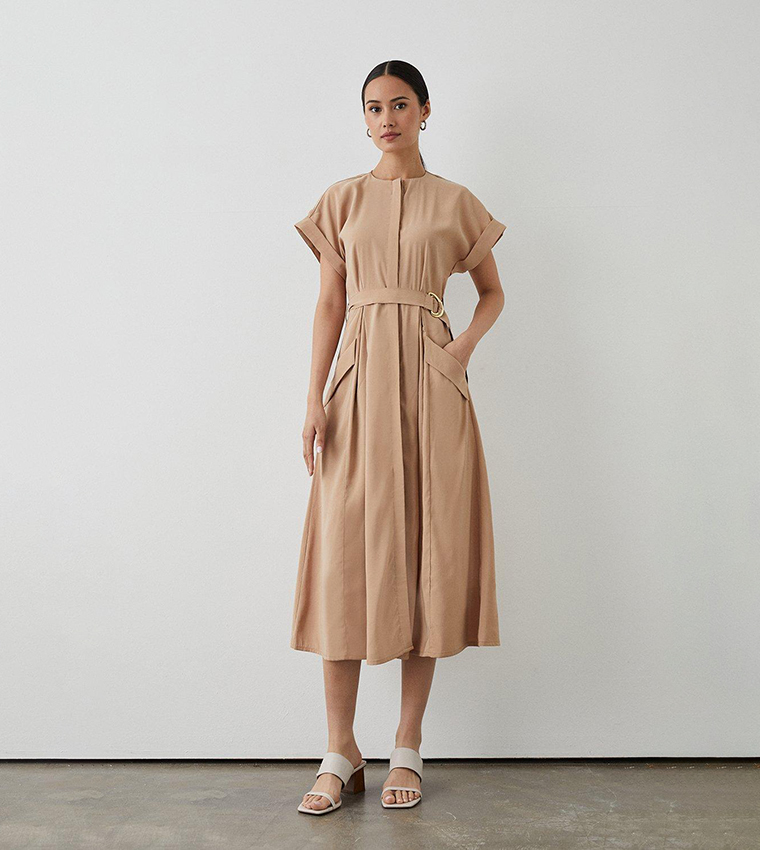 Buy Principles Fit And Flare Soft Touch Utility Dress In Beige ...