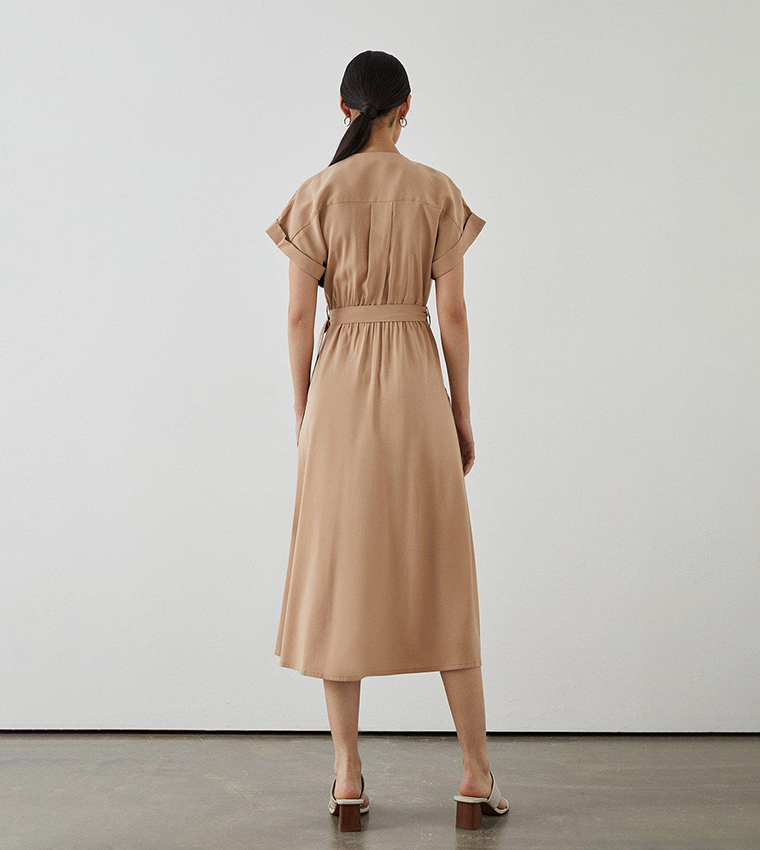 Buy Principles Fit And Flare Soft Touch Utility Dress In Beige ...