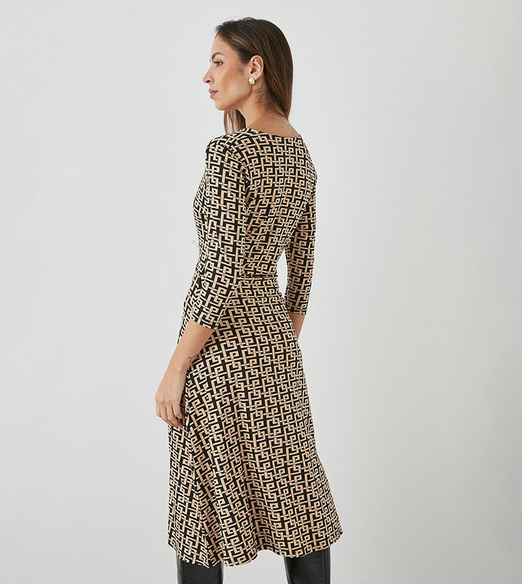 Buy Principles Mono Geo Print Wrap Dress In Multiple Colors | 6thStreet ...