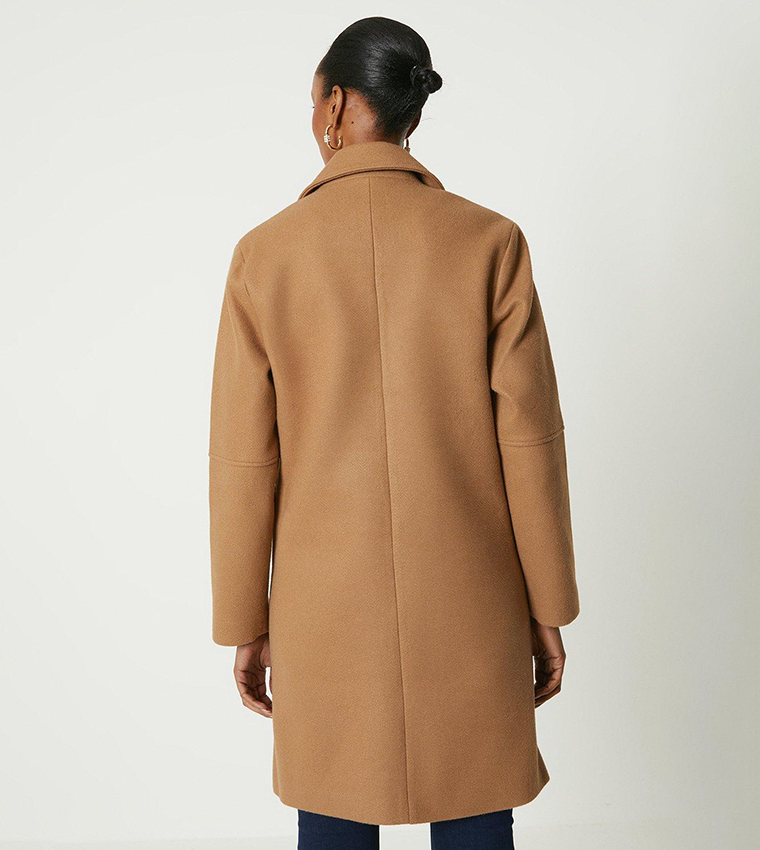 Buy Principles Double Breasted Patch Pocket Coat In Camel | 6thStreet Qatar