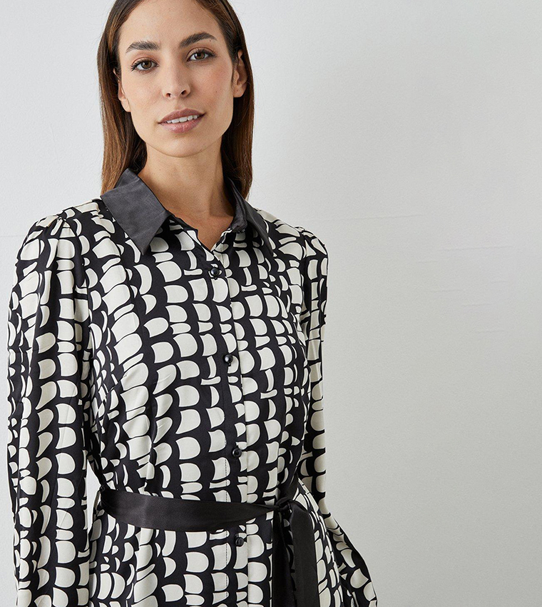 Buy Principles Mono Contrast Printed Shirt Dress In Multiple Colors ...