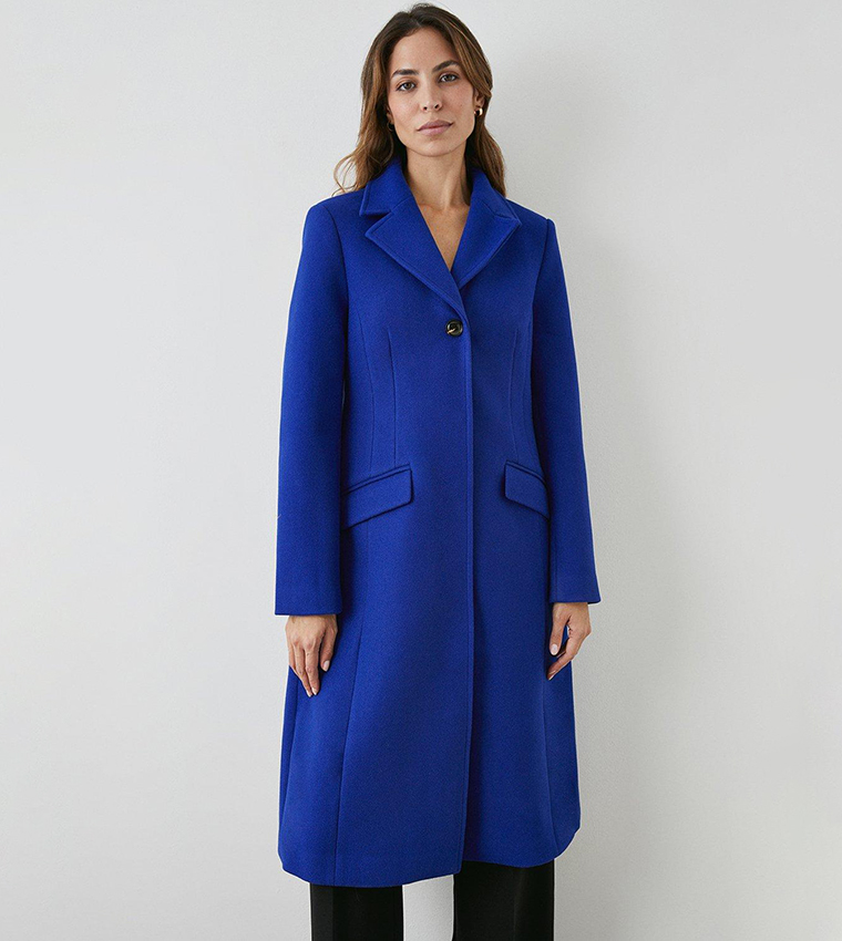Buy Principles Single Breasted Tailored Coat In COBALT | 6thStreet Oman