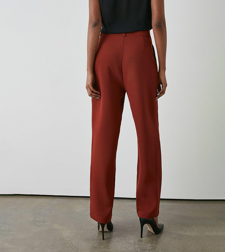 Buy Principles High Waist Wide Leg Trousers In TERRACOTTA | 6thStreet Qatar