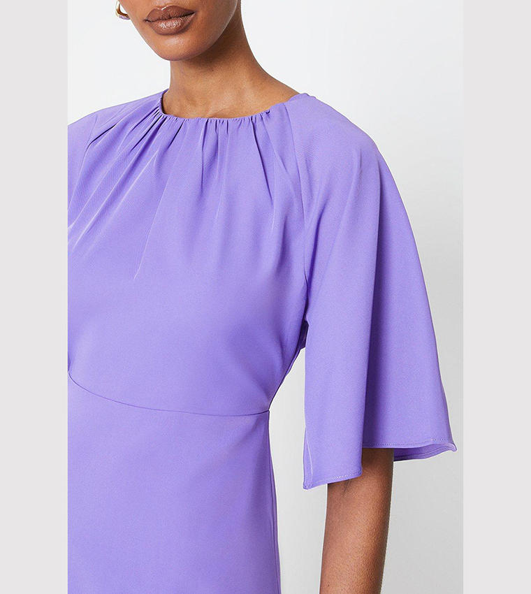 Buy Principles Angel Sleeves Midi Dress In Purple | 6thStreet UAE