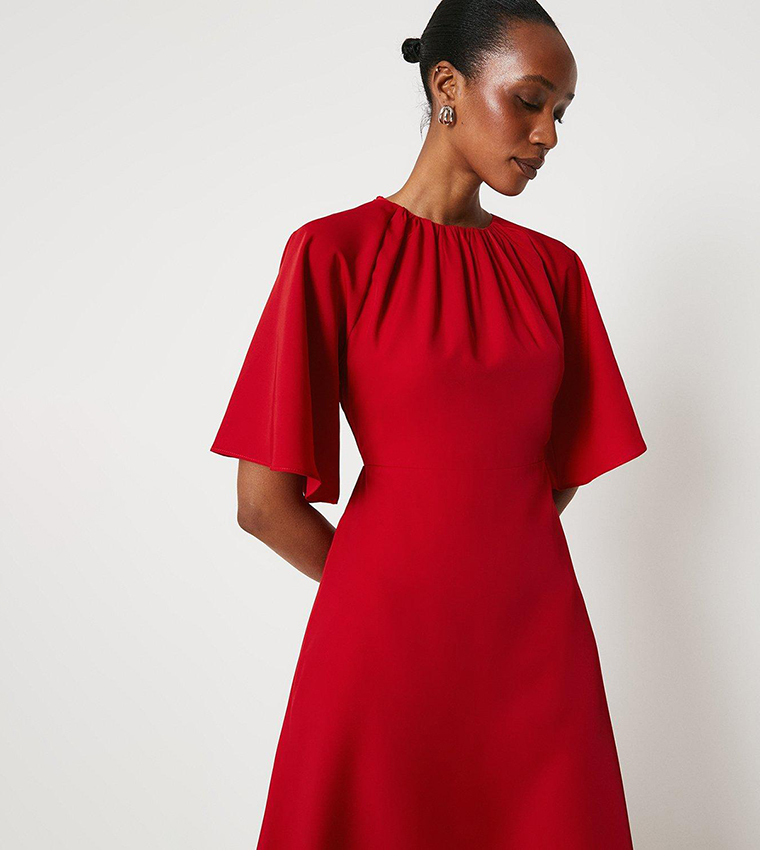 Buy Principles Angel Sleeves Midi Dress In Red | 6thStreet UAE
