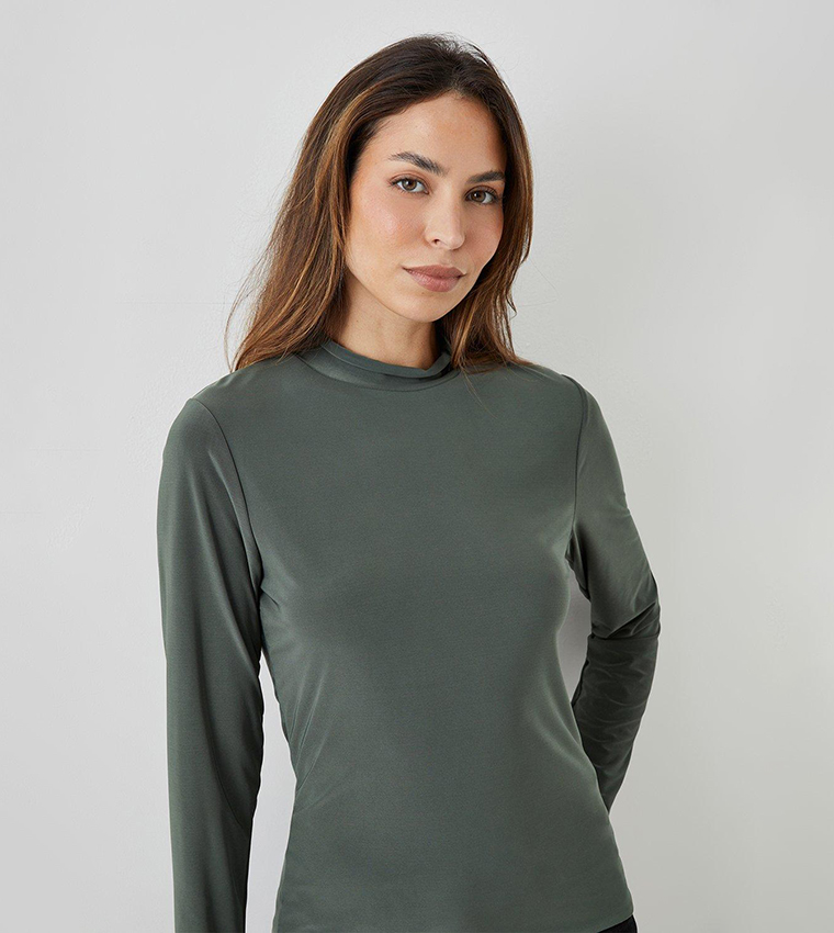 Buy Principles Soft Touch Turtle Neck Top In Khaki | 6thStreet UAE