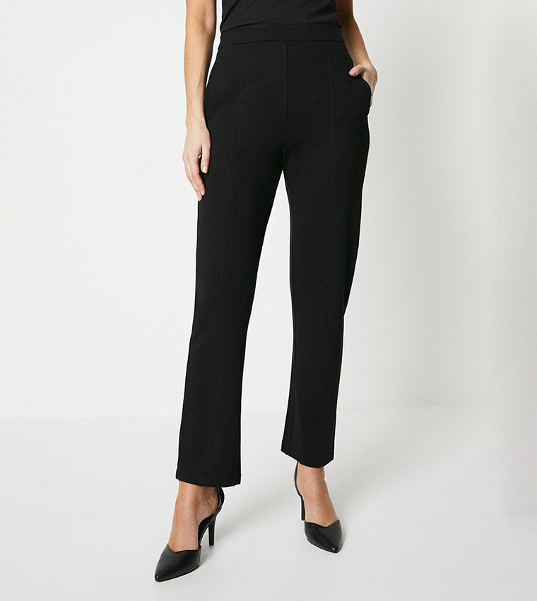 Buy Principles Front Seam Ponte Tapered Trouser With Metal Trims In ...
