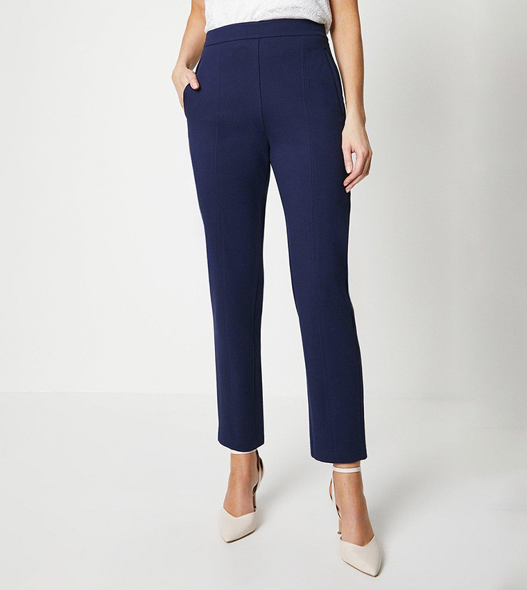 Buy Principles Front Seam Ponte Tapered Trouser With Metal Trims In ...