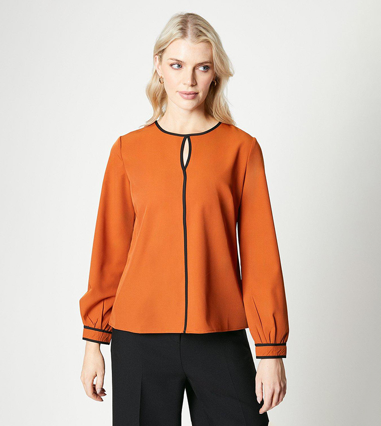 Buy Principles Premium Contrast Piping Top In Orange | 6thStreet UAE