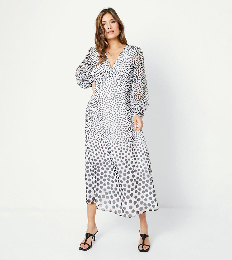 Buy Principles Polka Dots Twist Detail Midi Dress In Multiple Colors ...