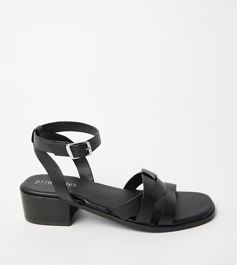 Buy Principles Fion Low Block Heeled Sandals In Black | 6thStreet Saudi ...
