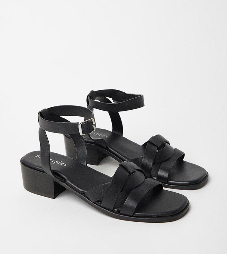 Buy Principles Fion Low Block Heeled Sandals In Black | 6thStreet Saudi ...