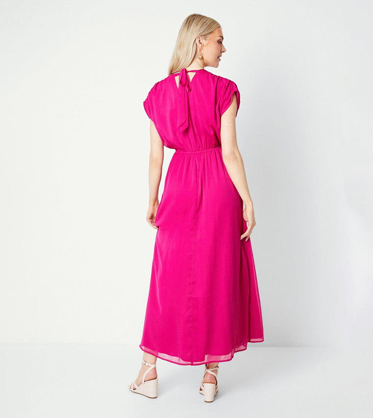 Buy Principles Outlet Pleated Detail Maxi Dress In Pink | 6thStreet UAE