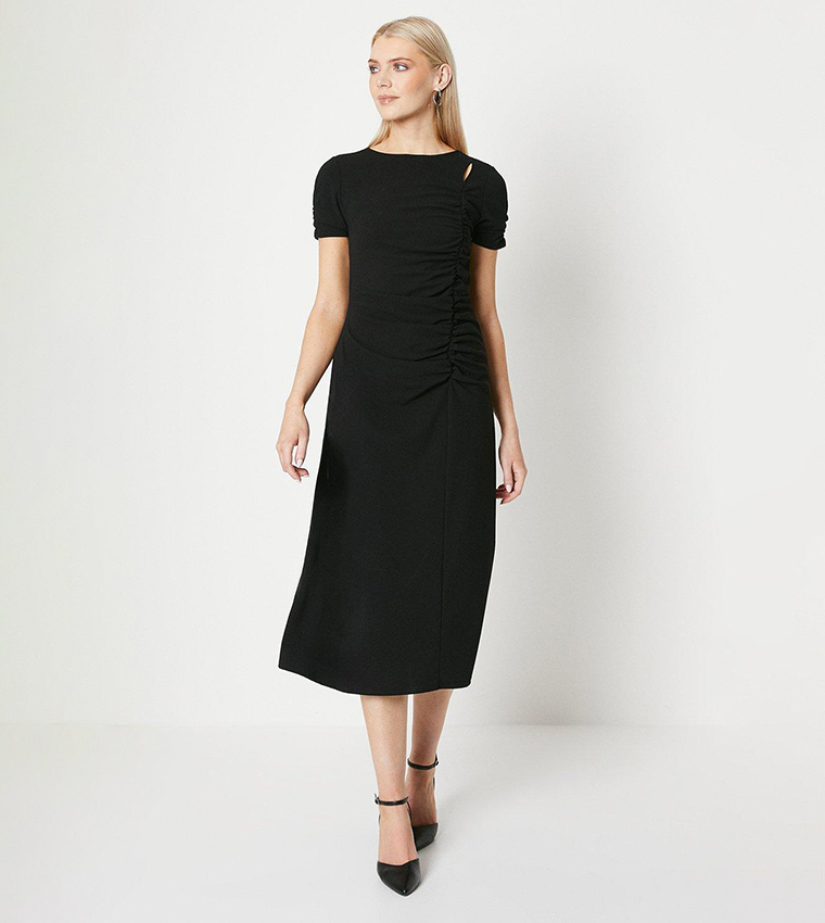 Buy Principles Ruched Front Midi Dress In Black | 6thStreet UAE