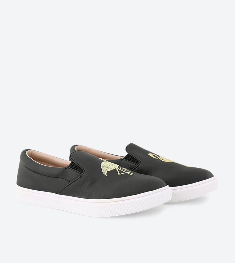 Buy Juicy Couture Eleave Slip Ons Black In Black | 6thStreet Kuwait