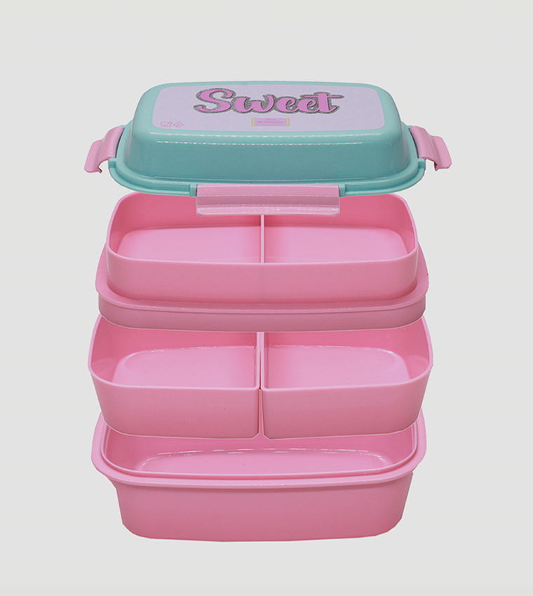 Buy Cool Level Lunch Box With 4 Trays And Silicon Air Tight Clip ...