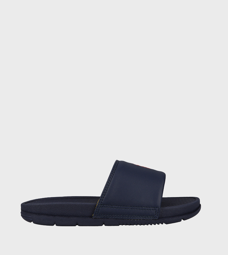Buy Polo Ralph Lauren FAIRVIEW Logo Detail Slides In Blue | 6thstreet UAE