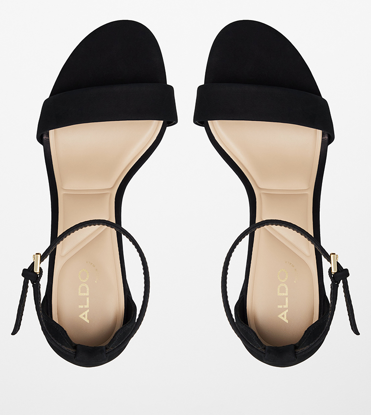 Buy Aldo PRISTINE Ankle Strap Block Heel Sandals In Black | 6thstreet ...
