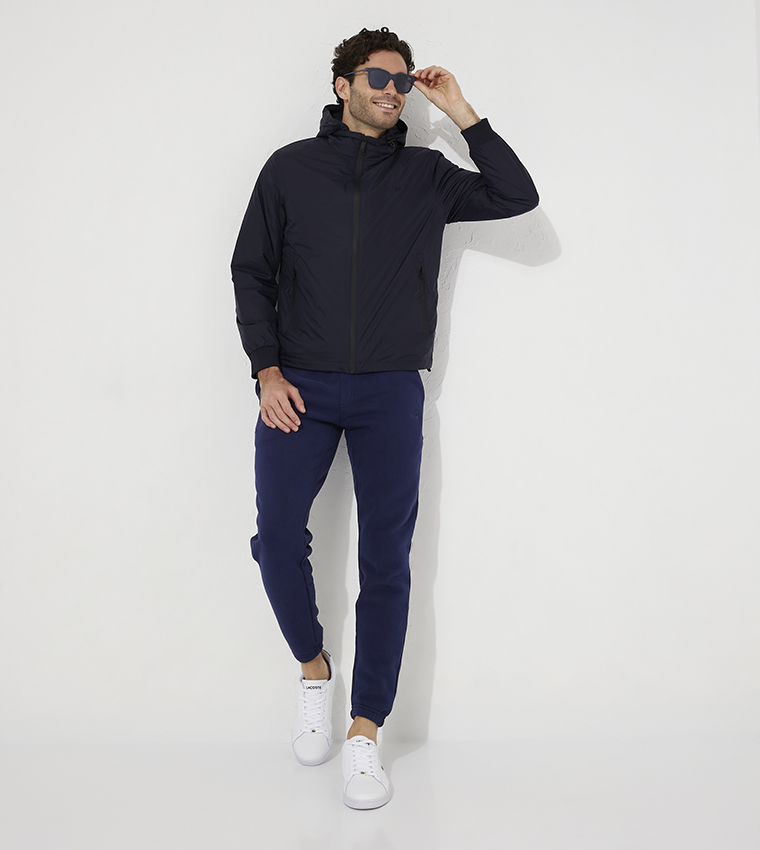 Buy Sacoor Brothers Hooded Lightly Padded Jacket In Navy | 6thStreet UAE