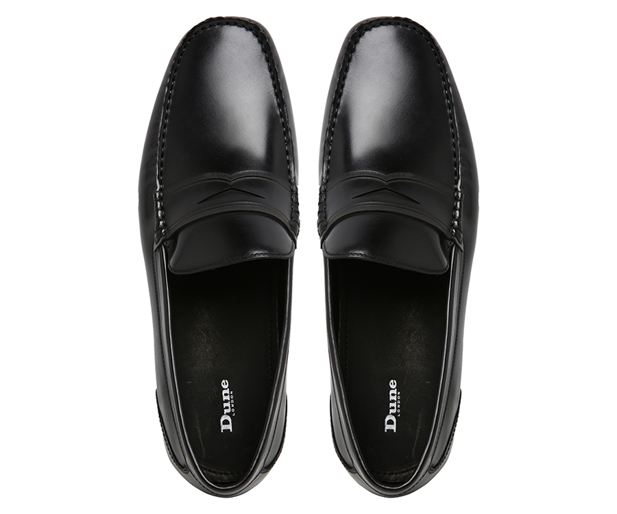 Buy Dune London Rad Di Loafers Black In Black Leather | 6thStreet Saudi ...