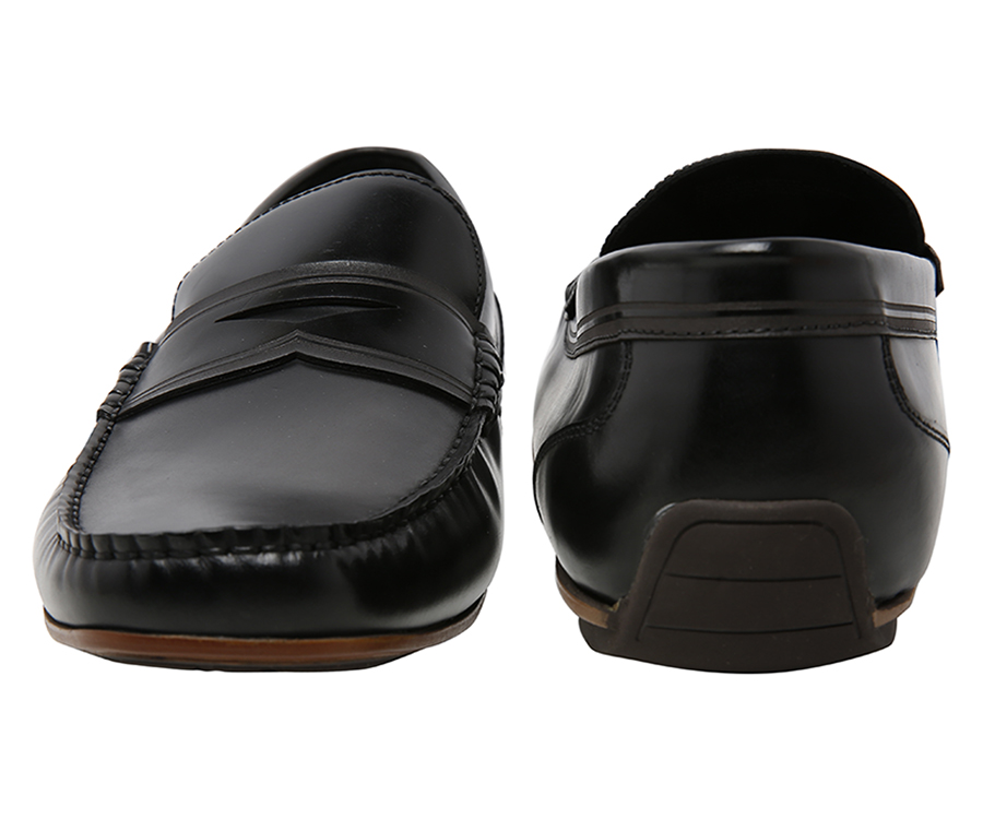 Buy Dune London Rad Di Loafers Black In Black Leather | 6thStreet Saudi ...