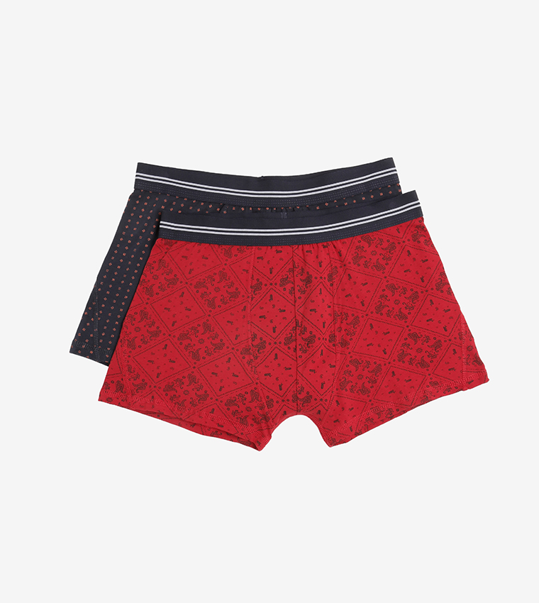 Buy R&B Set Of 2 Printed Short Trunks With Wide Elasticised Waistband ...