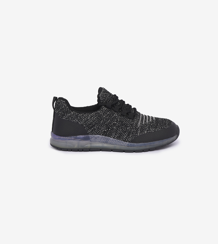 Buy R&B Textured Sports Shoes With Lace Up Closure And Pull Tab Pink In ...