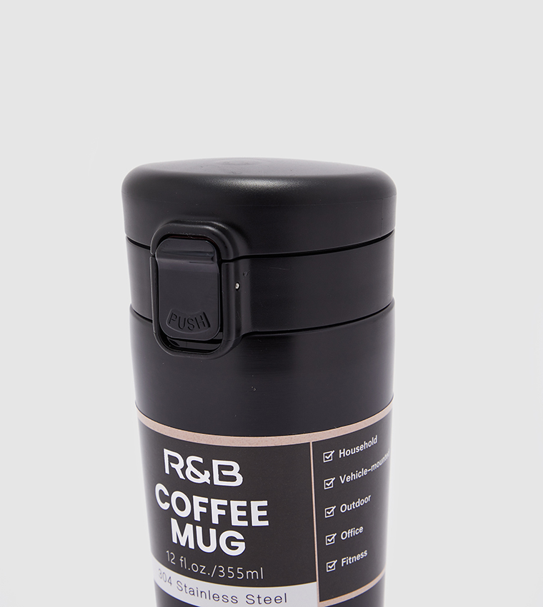 Buy R&B Stainless Steel Coffee Mug In Black | 6thStreet Kuwait