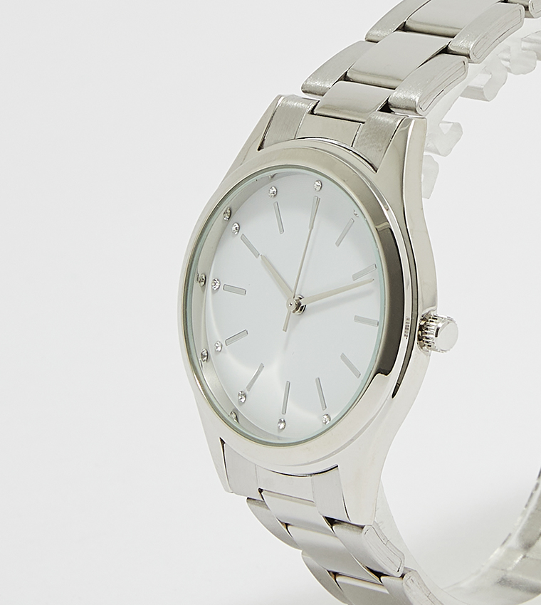 Buy R&B Classic Analogue Watch In Silver | 6thStreet Oman
