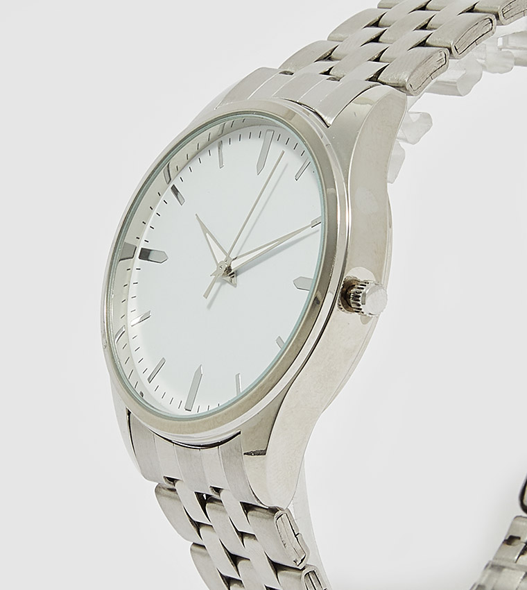 Buy R&B Classic Analogue Watch In Silver | 6thStreet Bahrain