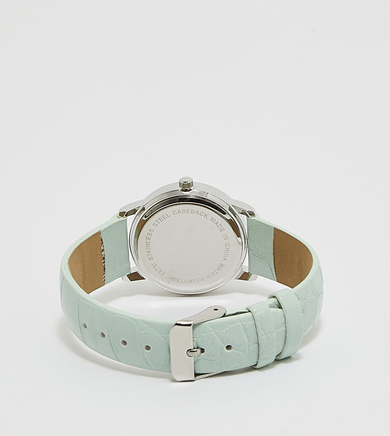 Buy R&B Iconic Stone Studded Watch In Mint | 6thStreet UAE