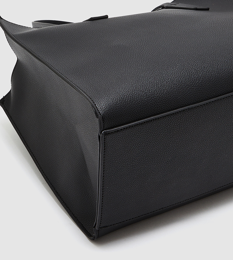 Buy R&B Solid Tote Bag In Black | 6thStreet Qatar