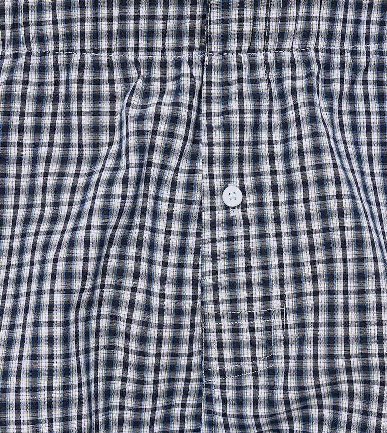 Buy R&B Checkered Woven Boxer In Blue | 6thStreet Qatar