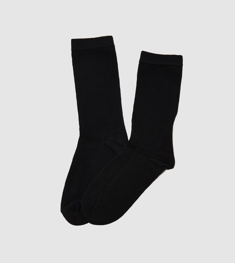 Buy R&B Pack Of 3 Crew Socks In Black | 6thStreet Qatar