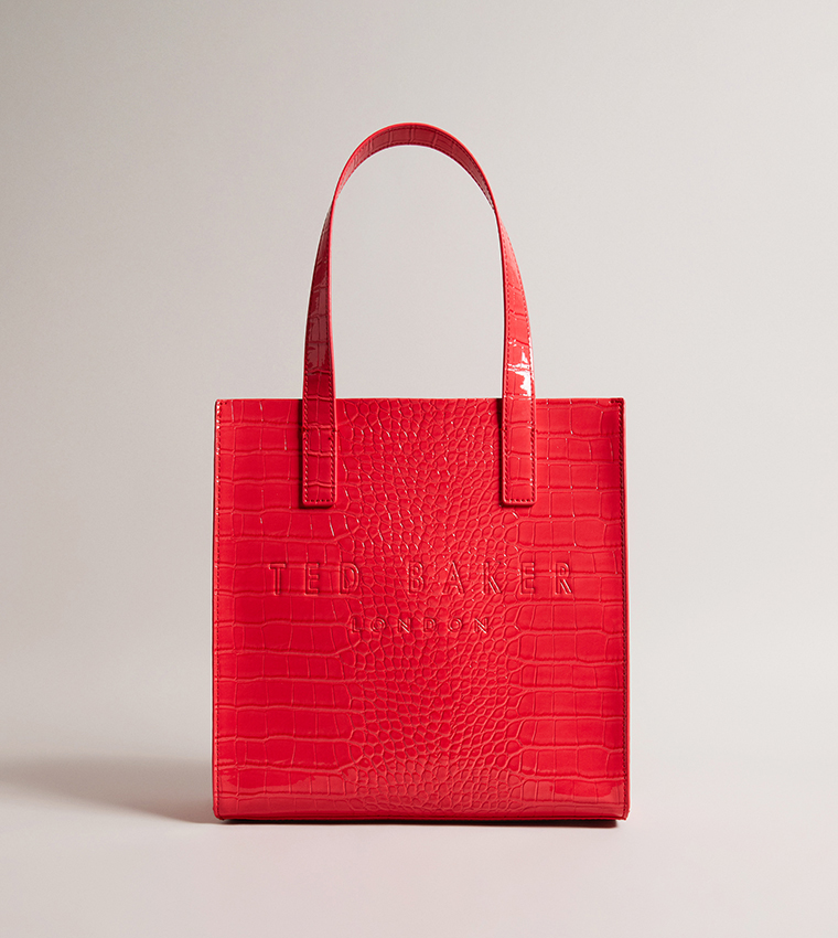 Buy Ted Baker REPTCON Croc Textured Tote Bag In Coral | 6thStreet UAE